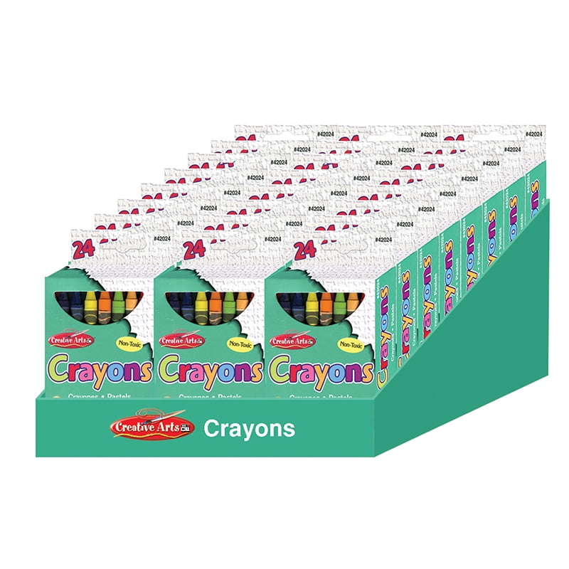 Creative Arts Crayons - Assorted Colors - 24/Bx, 24 boxes with a Shelf ...