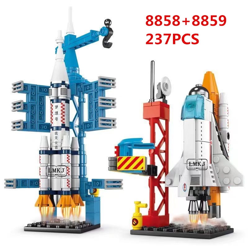 Creative Aviation Manned Rocket Building Blocks Space Astronaut Figure ...