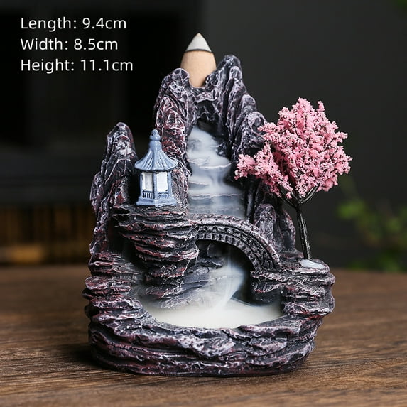 Creative Backflow Incense Holder Resin High Mountain Waterfall Incense ...