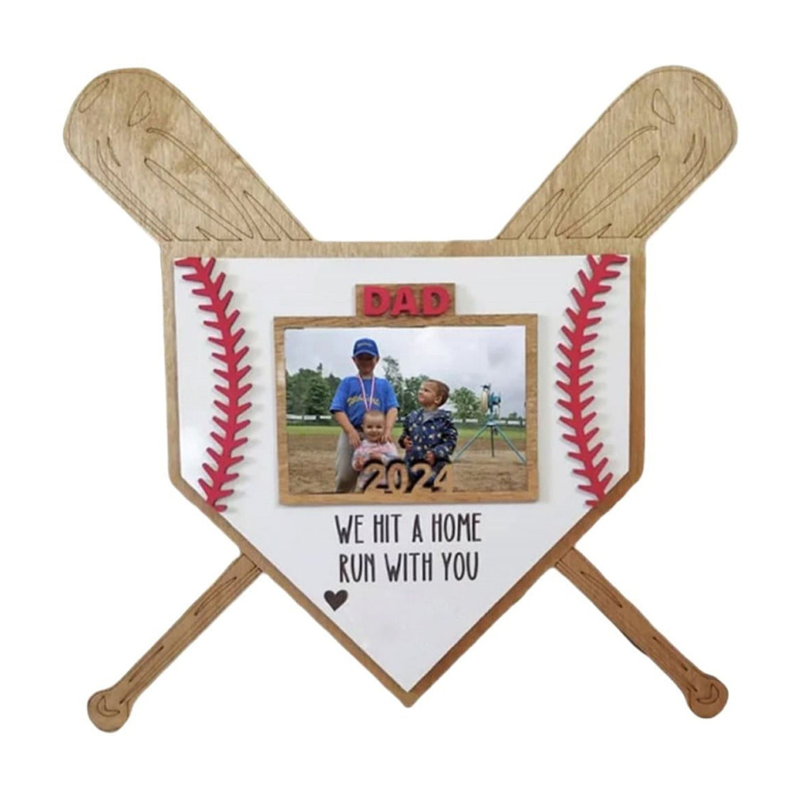 Creative Baseball Themed Wood Frame For Fathers Day Wooden Rustic ...