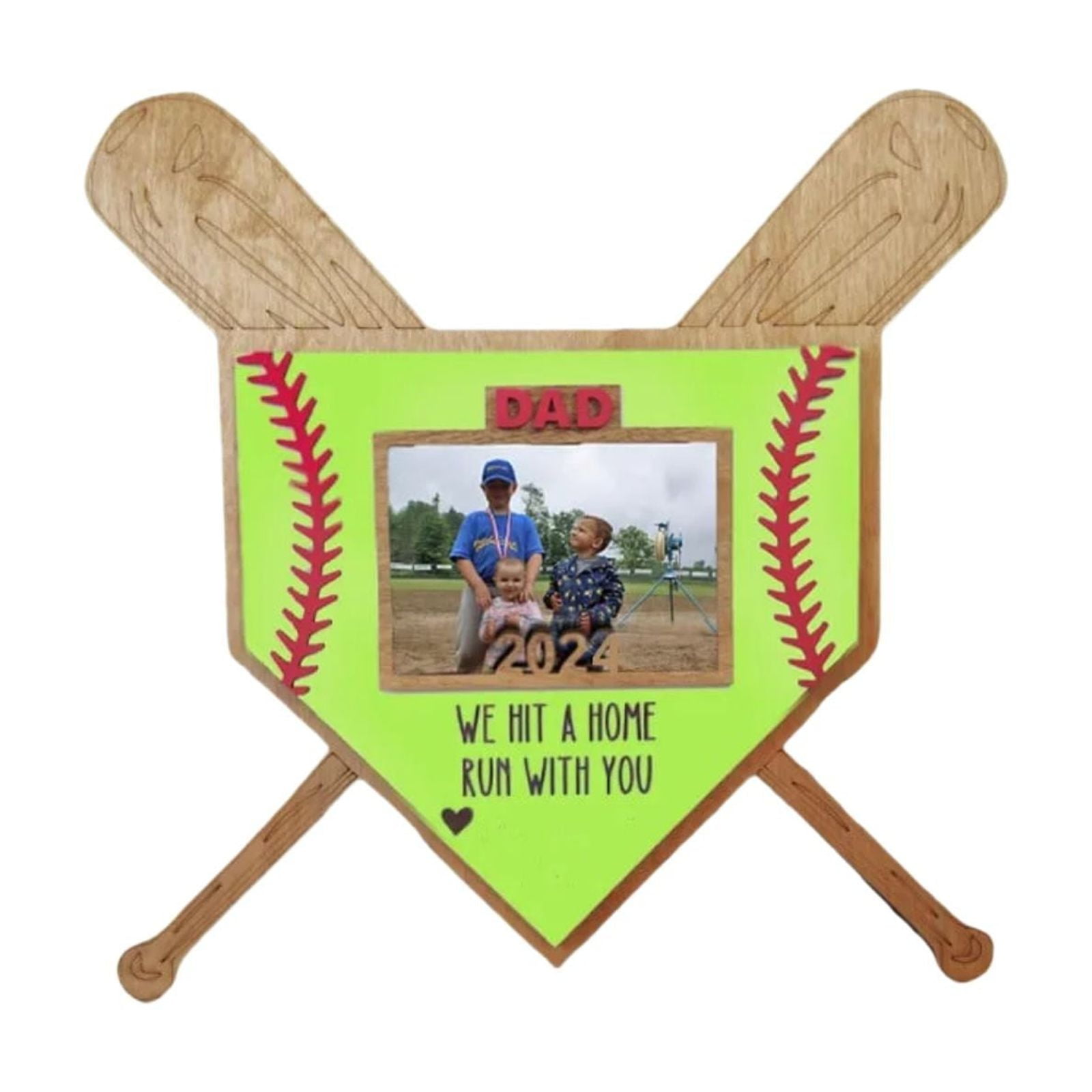 Creative Baseball Themed Wood Frame for Fathers Day Wooden Rustic ...
