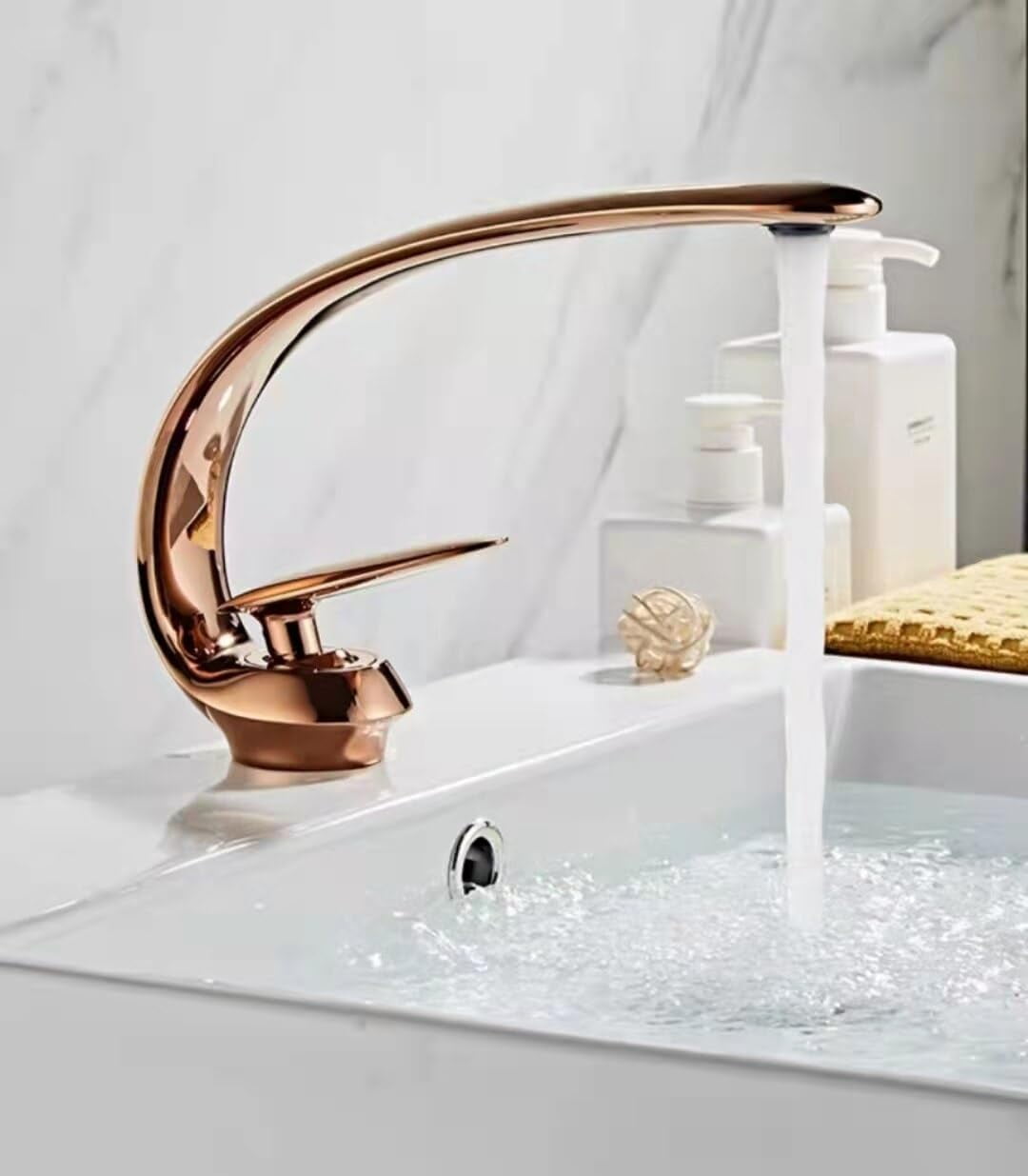 Creative Bathroom Sink Faucet Tap White Brass Wash Basin Faucets Single ...