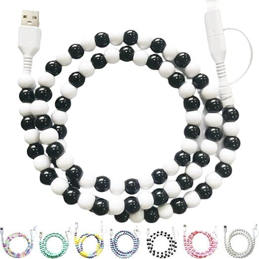 Creative Beaded 2 in 1 Data Cable, Multi Charging Cable, Handmade ...