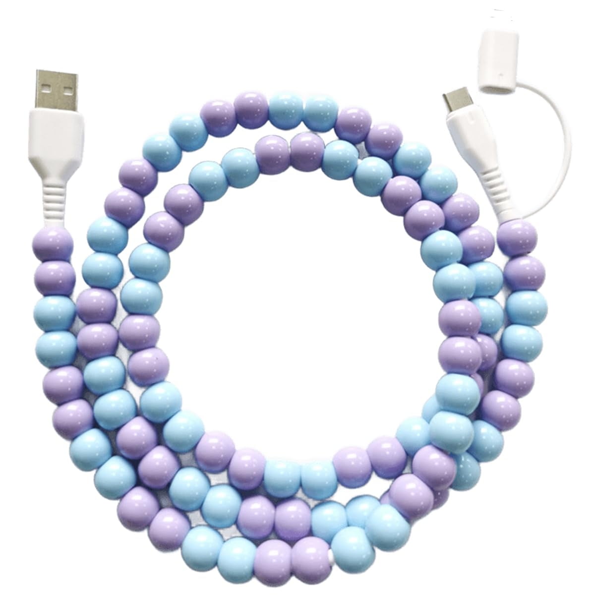 Creative Beaded 2-in-1 Data Cable, 2 in 1 Multi Charging Cable for USB ...