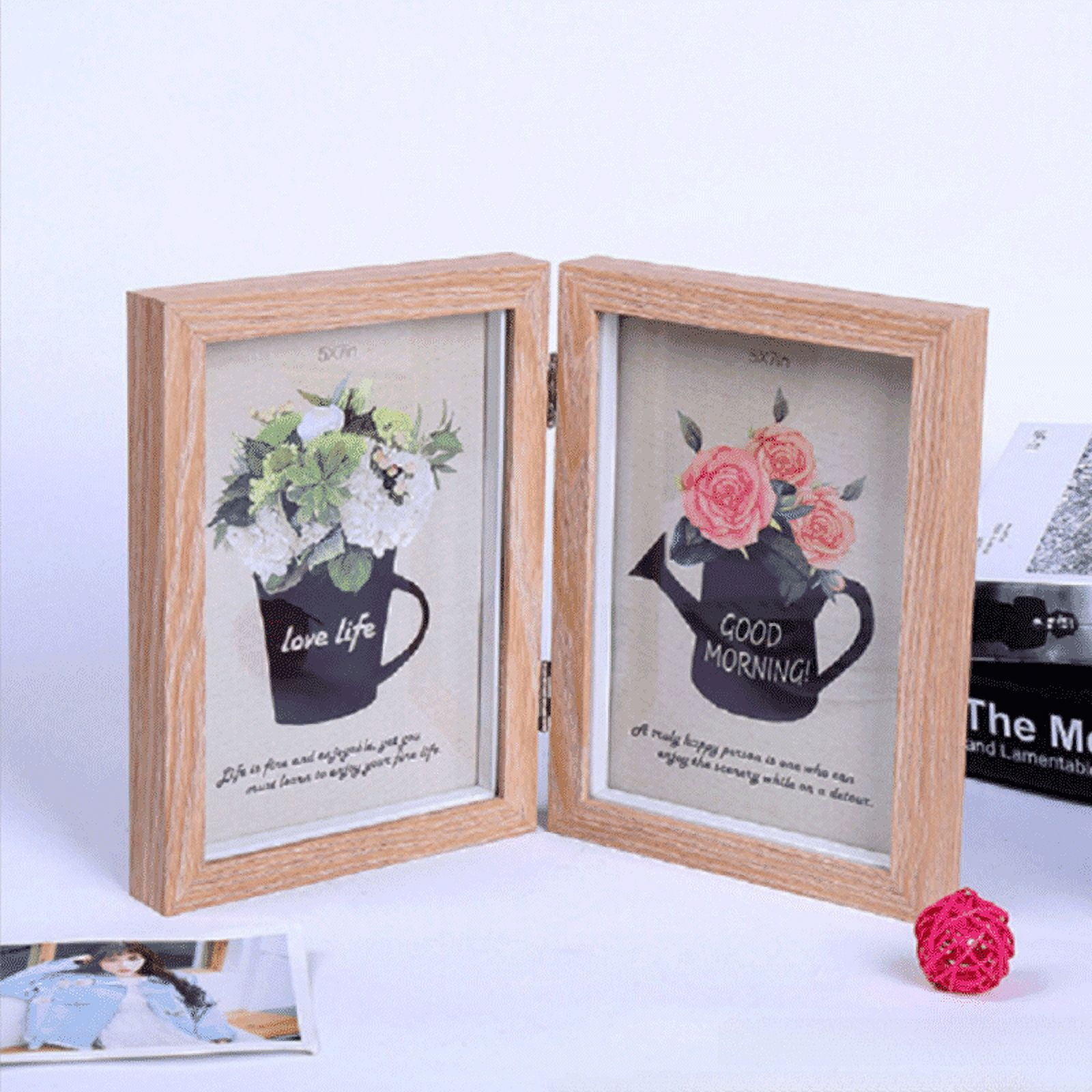 Creative Bi-Folding Two-Piece Wooden Combination Photo Frame Screen ...