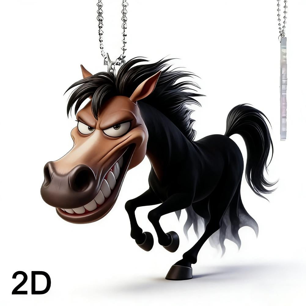 Creative Big Mouth Horse Acrylic Pendant 2D Flat Car Interior ...