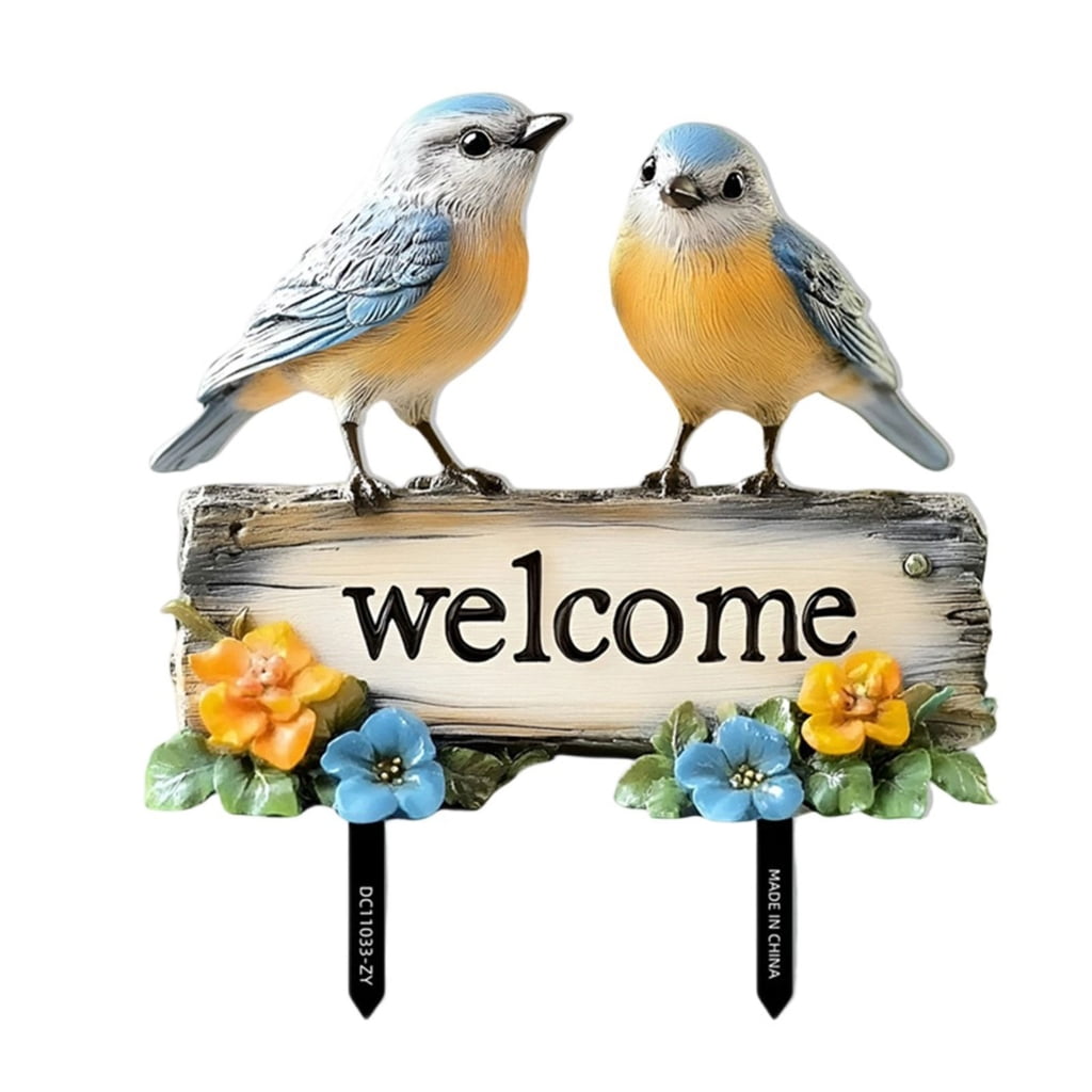 Creative Bird Welcome Sign Garden Decoration For Outdoor Holiday ...