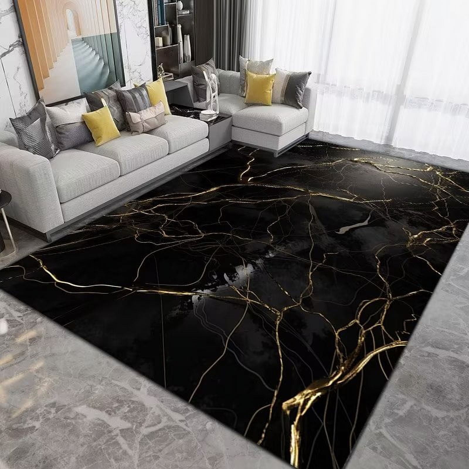 Creative Black Abstract Carpets for Living Room Nordic Luxury Study ...