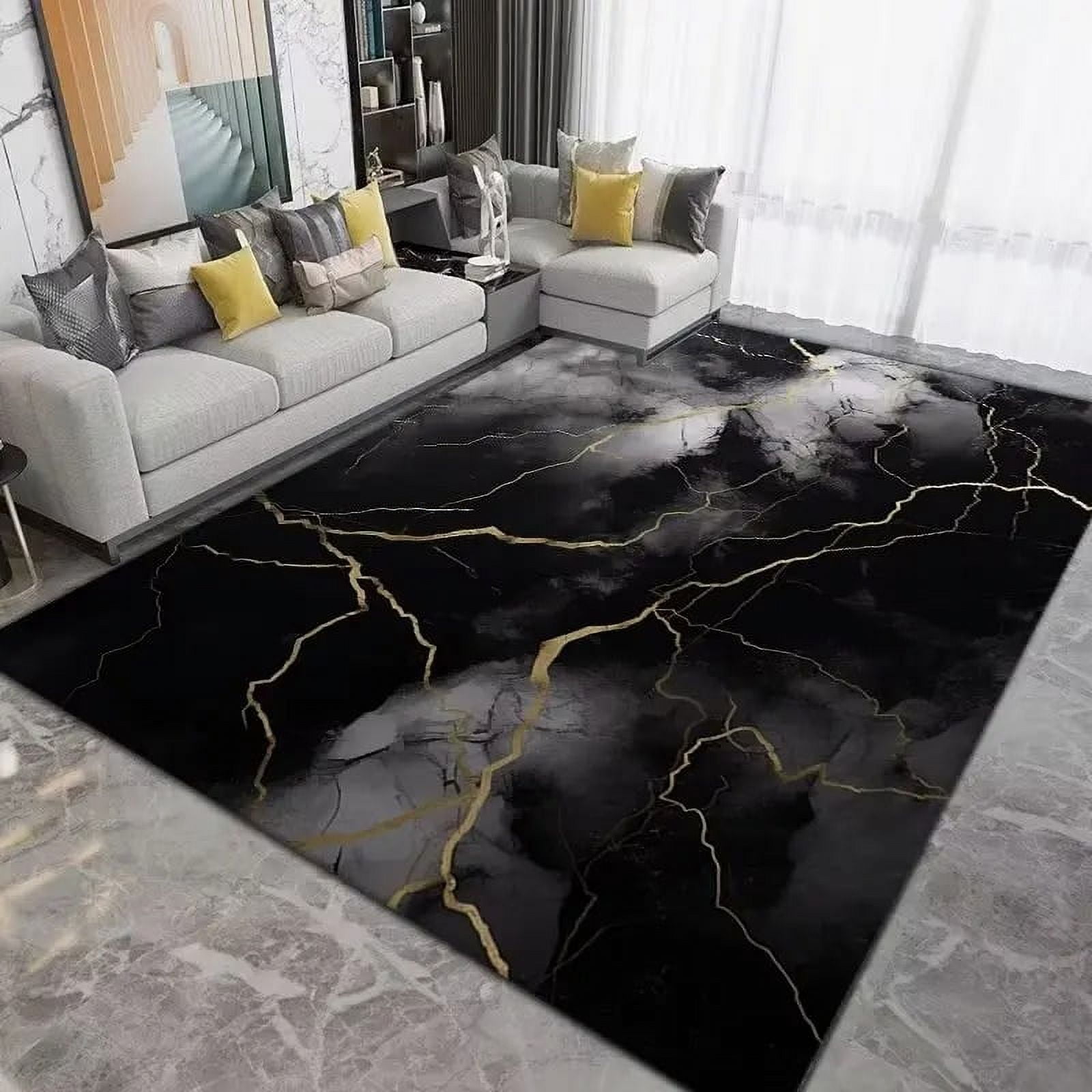 Creative Black Abstract Carpets for Living Room Nordic Luxury Study ...