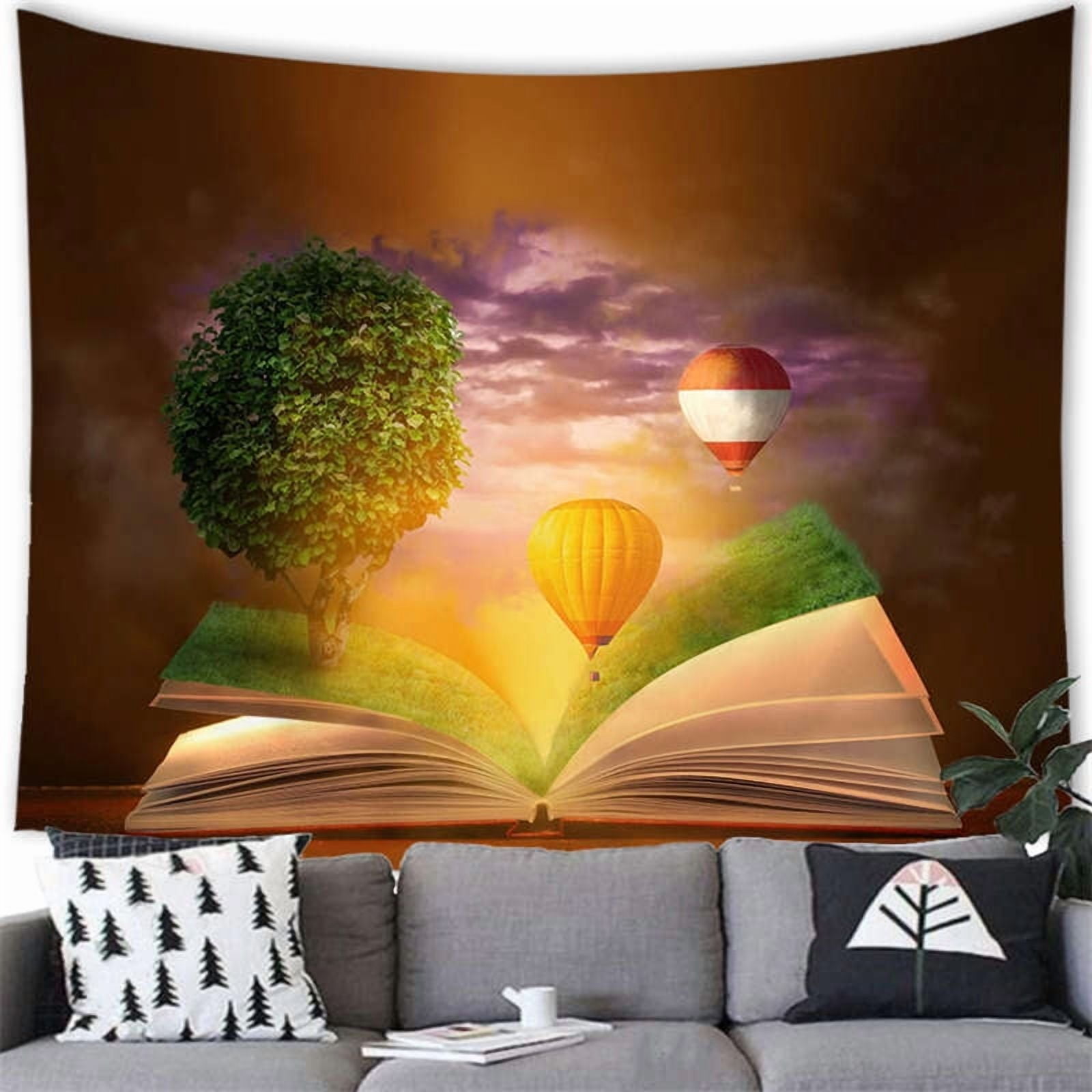Creative Book Imagination Tapestry Wall Hanging Magic Book Tapestry ...