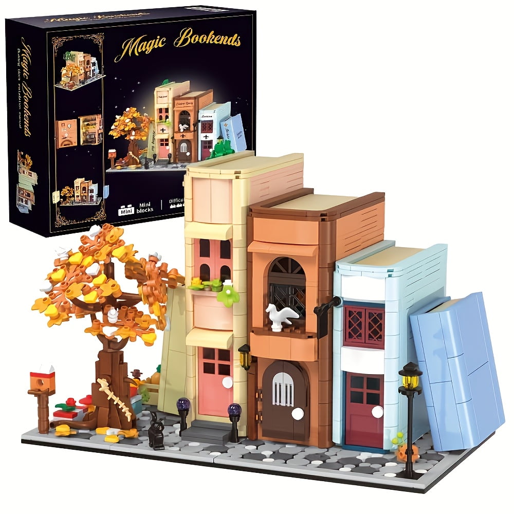 Creative Bookcase Building Set, Cafe House Building Block Toy Gift for ...