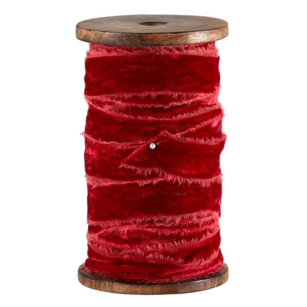 Creative Brands G5742 10 Yards Frayed Velvet Spool, Red - Walmart.com