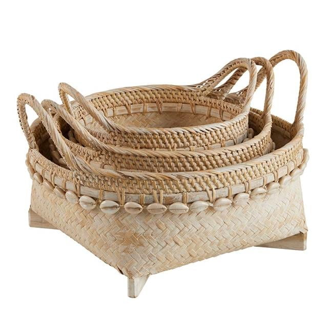 Creative Brands Shell Baskets with Handles - Set of 3 - Walmart.com
