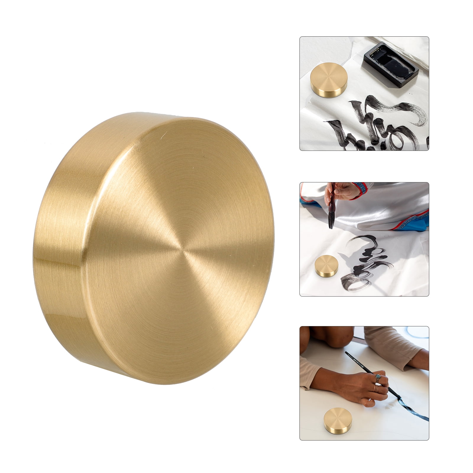 Creative Brass Paperweight Round Chinese Calligraphy Practicing ...