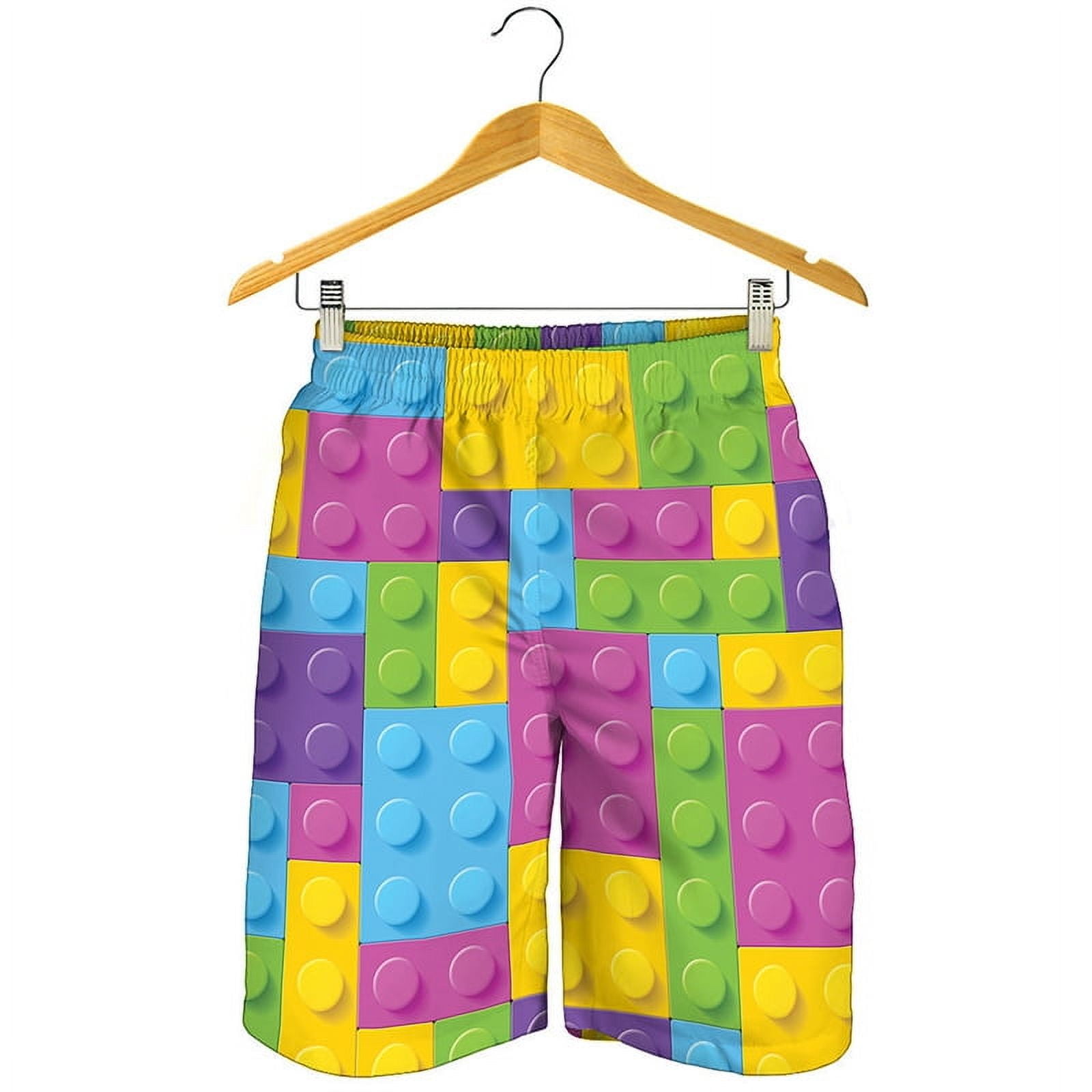 Creative Building Blocks 3d Printed Short Pants For Men Kids Fashion ...