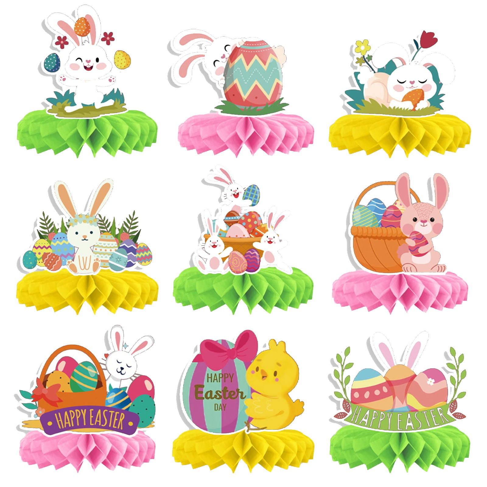Creative Bunny Honeycomb Centerpiece Easter Paper Bunny Honeycomb ...