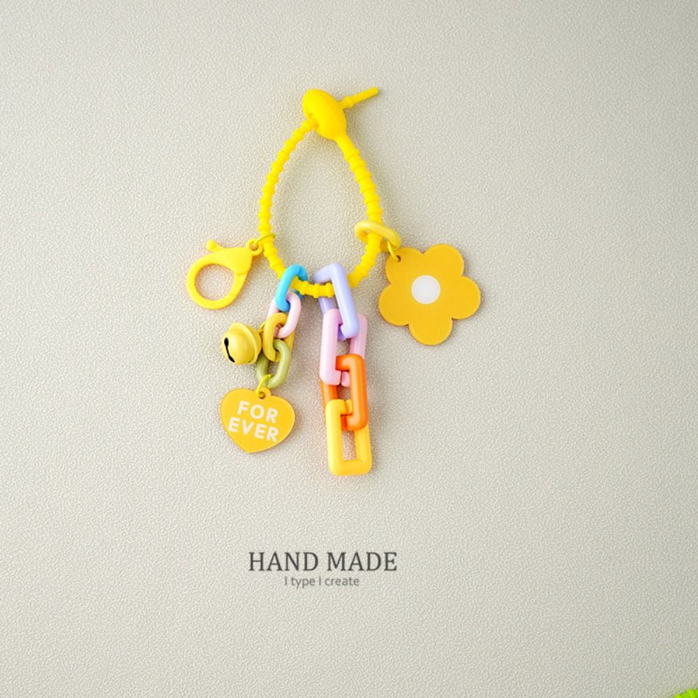 Creative Candy Color Flower Heart Pendant Keychain Cute Small Flower ...