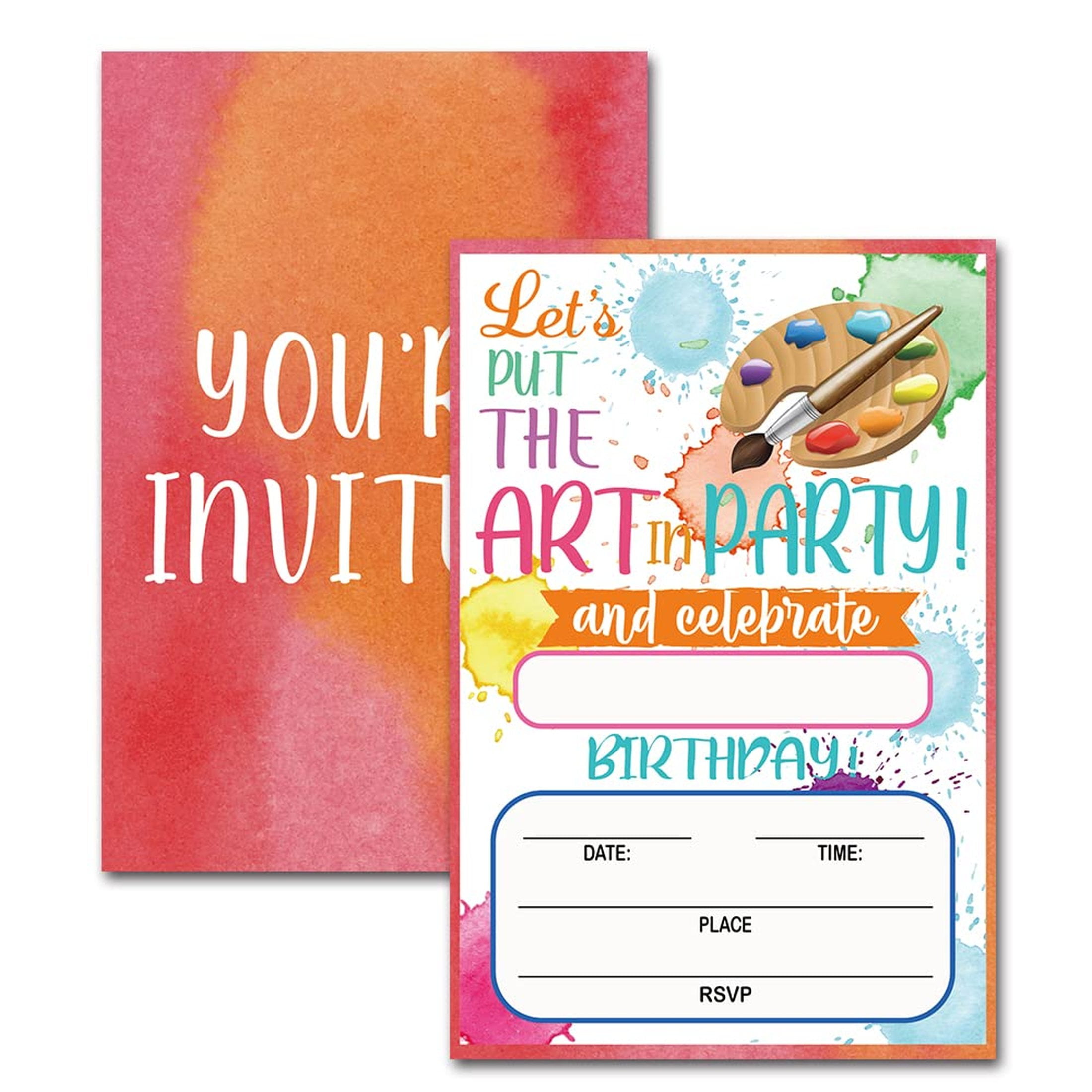 Paint Splatter Invitations
