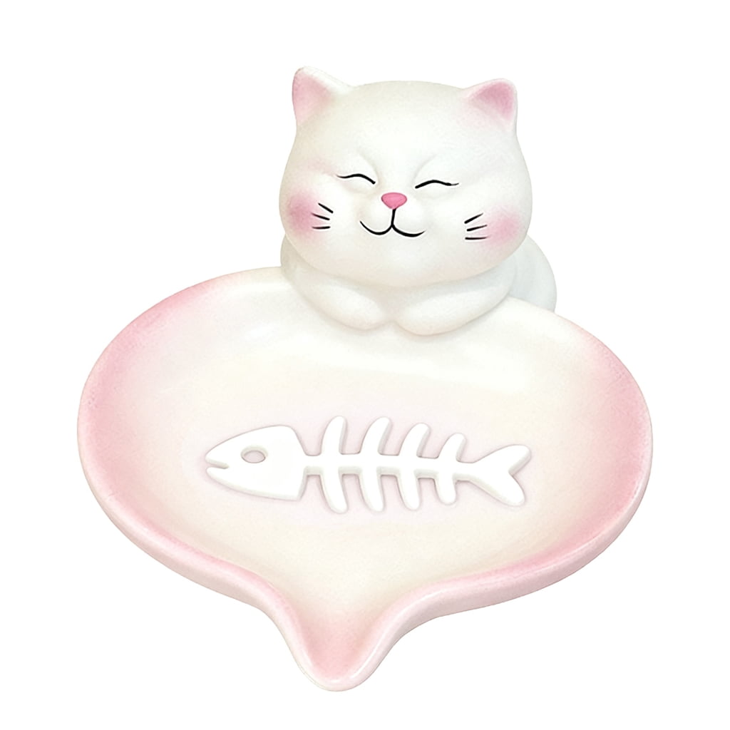 Creative Cartoon Cat Soap Holder Draining Easy Installation Kitchen ...