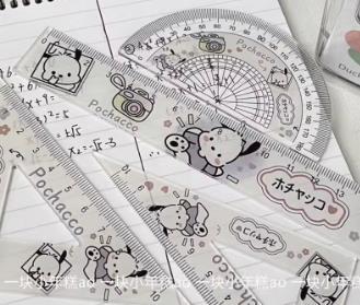 Creative Cartoon Girl Heart Scale Acrylic Ruler Set - 4-Piece Triangle ...