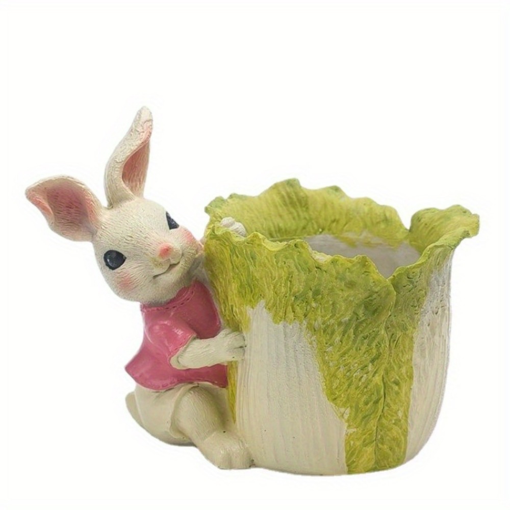 Creative Cartoon Rabbit Flower Pot Mini Resin Bunny Planter Succulent ...