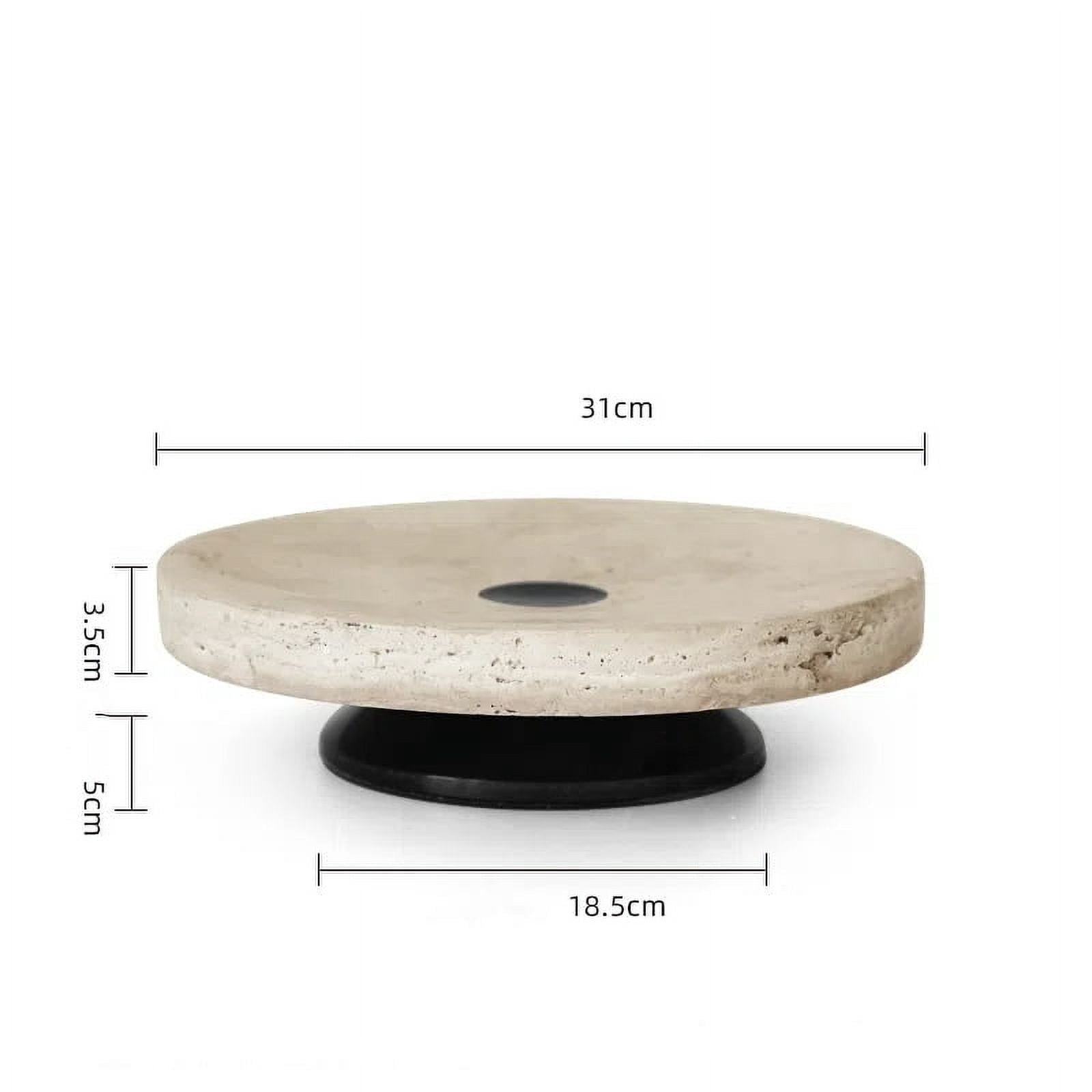 Creative Cave Stone Circular Tray Solid Wood Bottom Tray Decoration ...