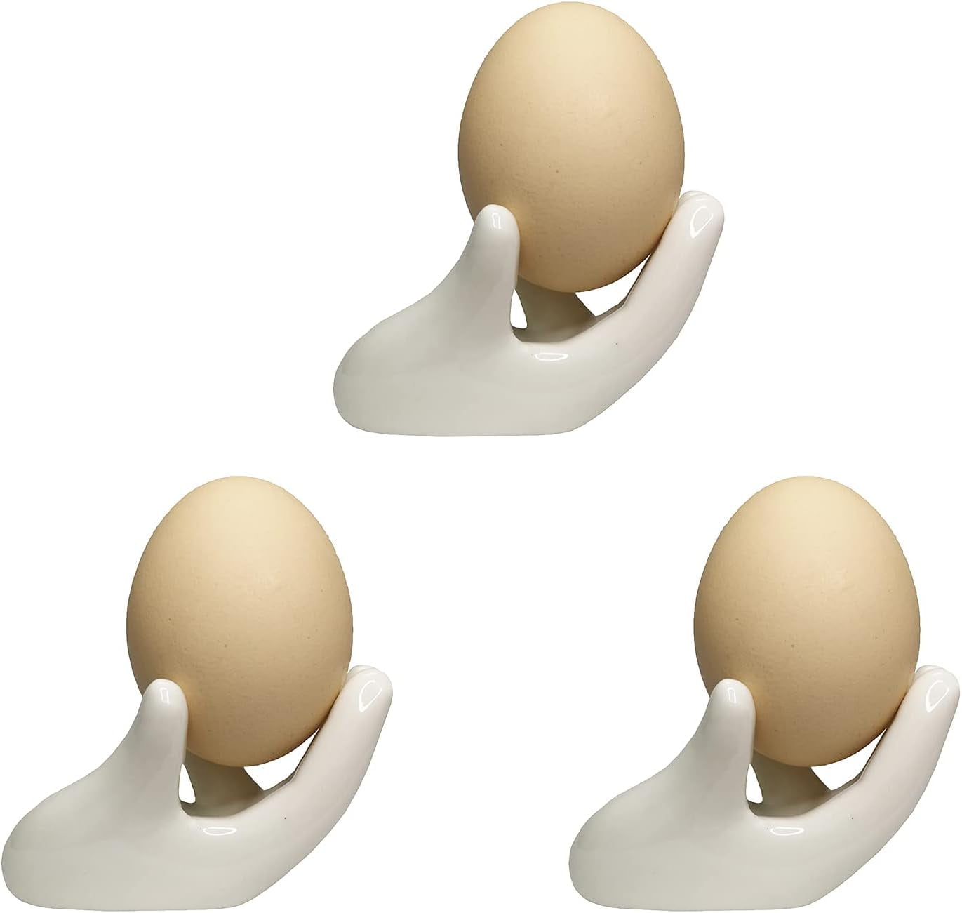 Creative Ceramic Hand Shaped Egg Cup Holder Porcelain Egg Cup for Hard ...