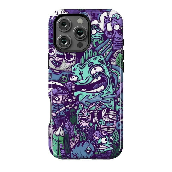 Creative Chaos Purple Abstract iPhone Case 17 16 15 14 13 12 11 Pro Max ...