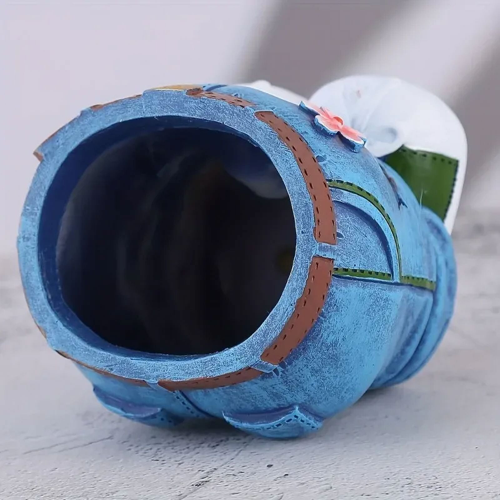 Creative and Charming Standing Jeans Flower Pot - Ideal for Indoor and ...