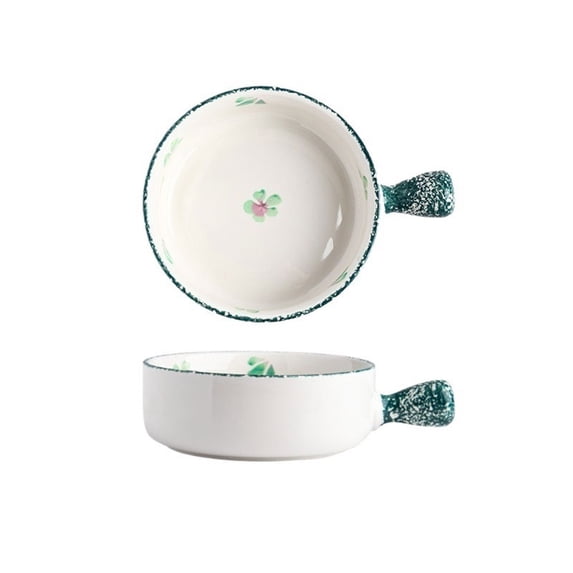Creative Cheese Baked Rice Baking Dish Ceramic Handle Plate Household ...