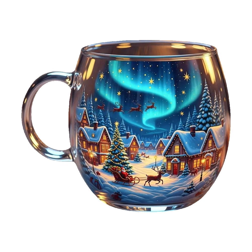 Creative Christmas Mugs Stained Glass Coffee Mug, Uniques Painted Glass ...