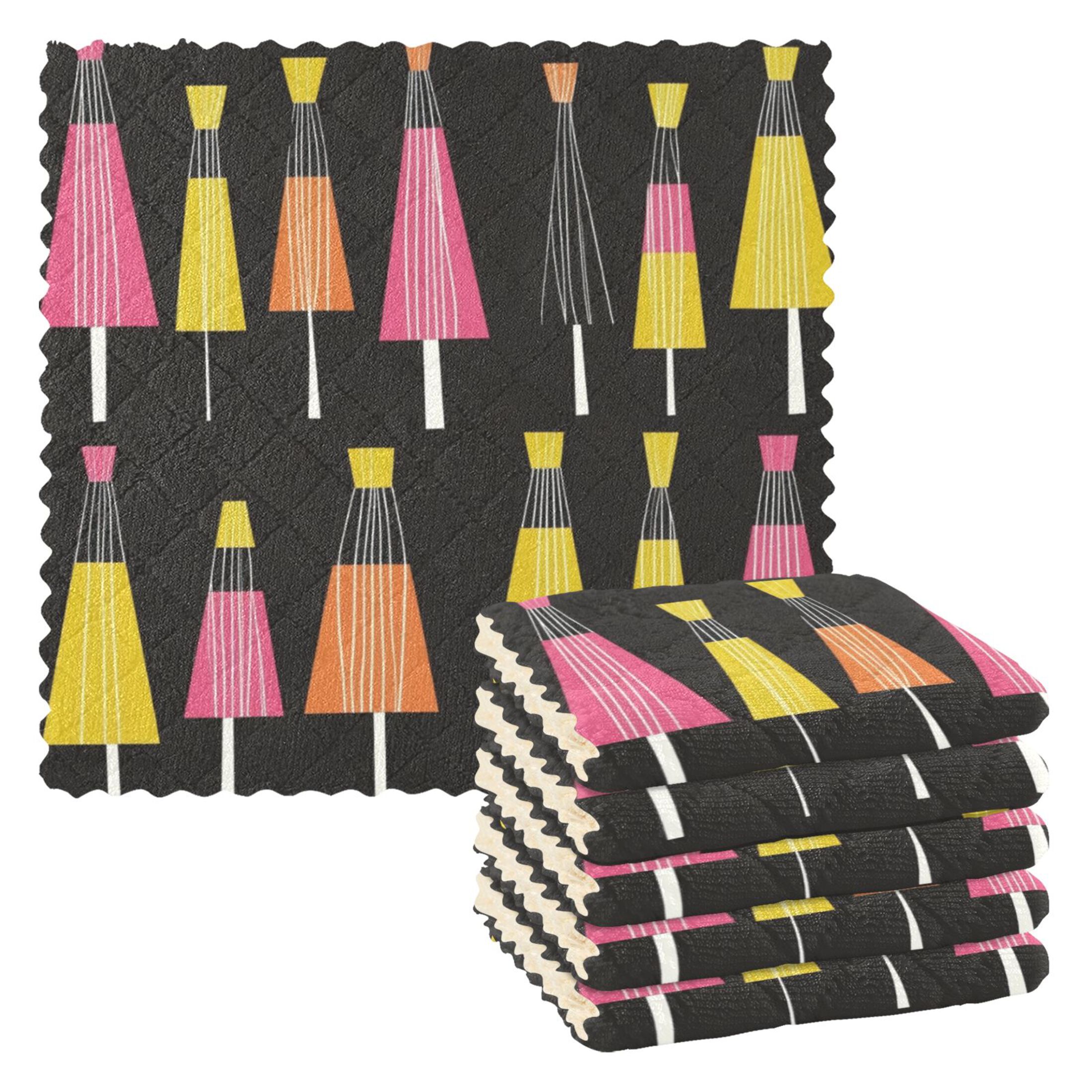 Creative Christmas Patterns 6 Pack Kitchen Cleaning Cloths 11'' x 11 ...