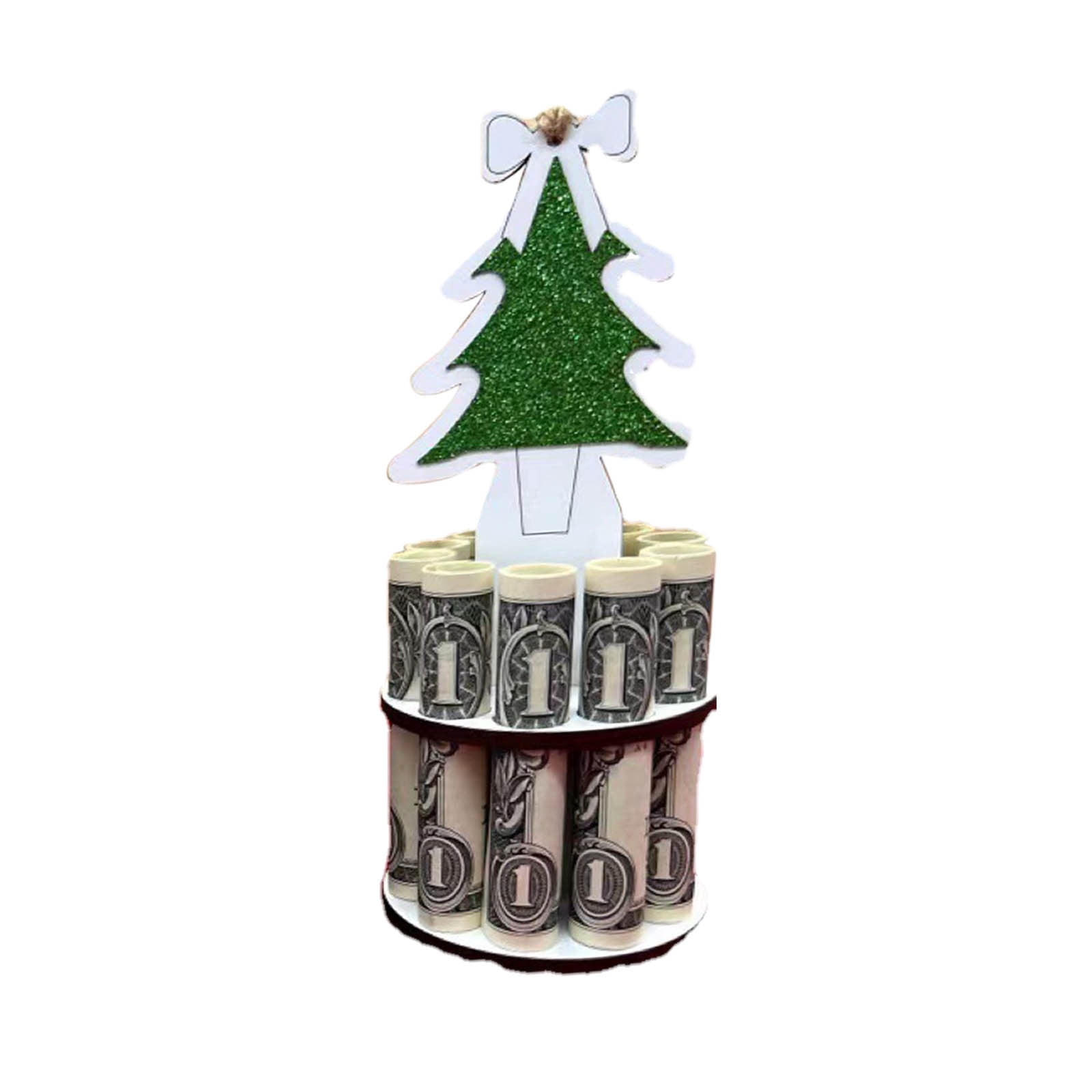 Creative Christmas Wooden Christmas Tree Money Holders Decor With 10 ...