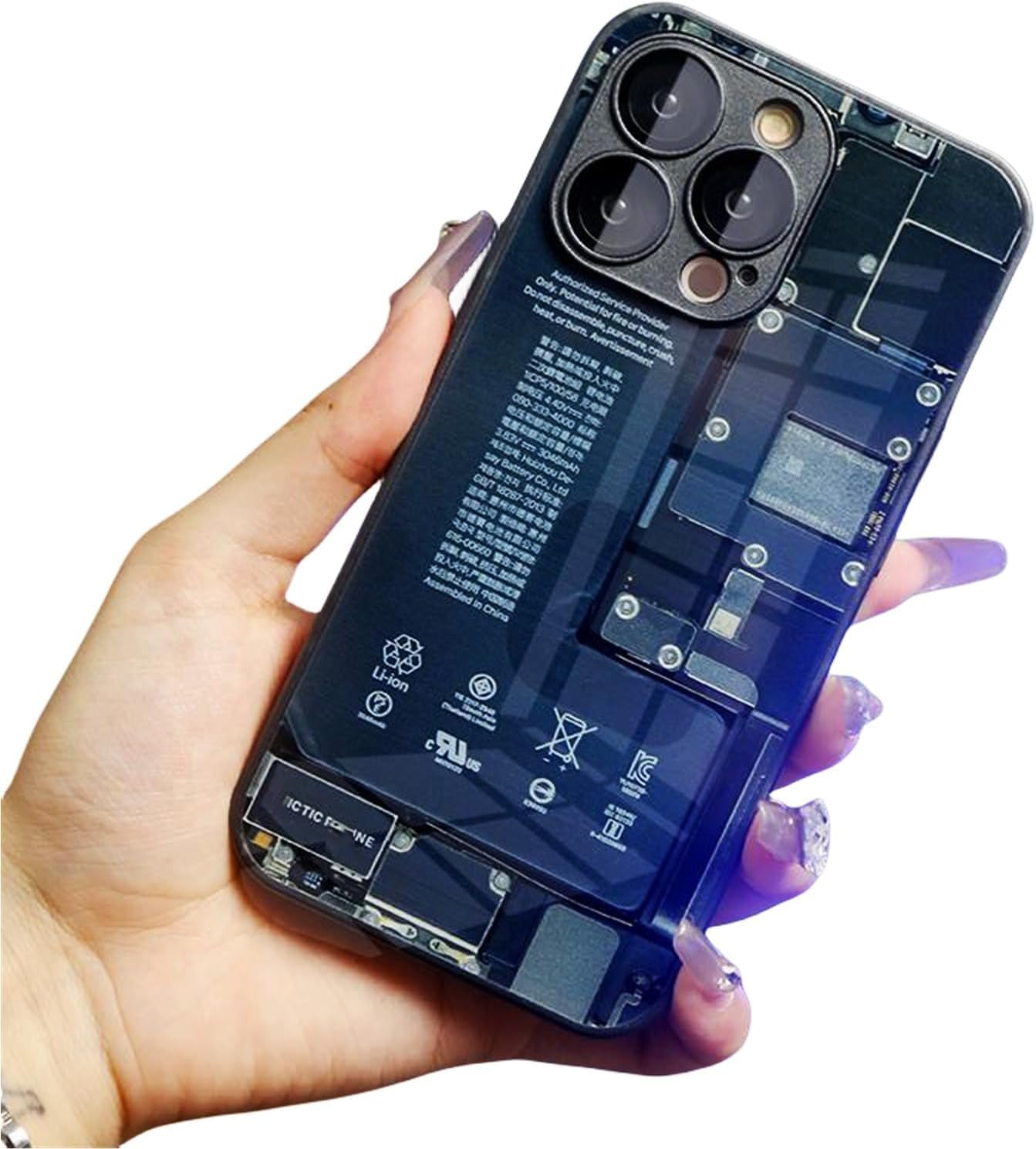 Creative Circuit Board Glass Phone Case, for iPhone Shell 15 / Plus/Pro ...