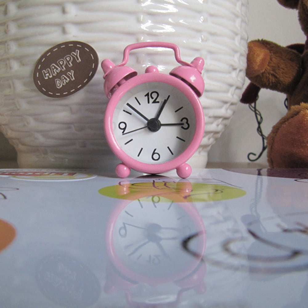 Creative Clock Cute Small Alarm Metal Alarm Clock Small Electronic Mini ...