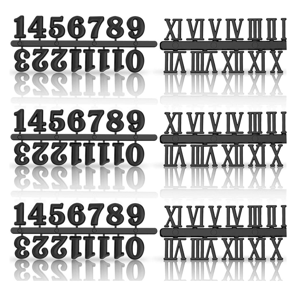 Creative Clock Numbers Set for Home Decors Metal Arabic Roman Numerals ...