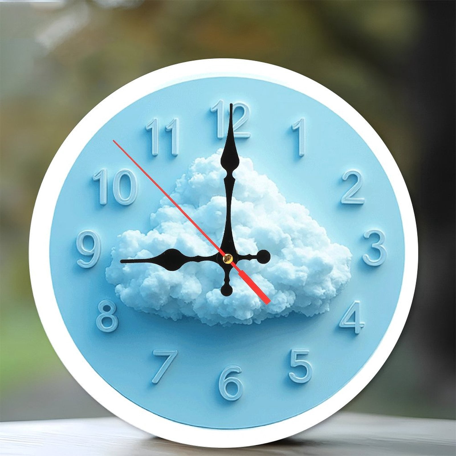 Creative Cloud Clock Wall Decor Home 10-Inch Silent Wooden Wall Clock ...