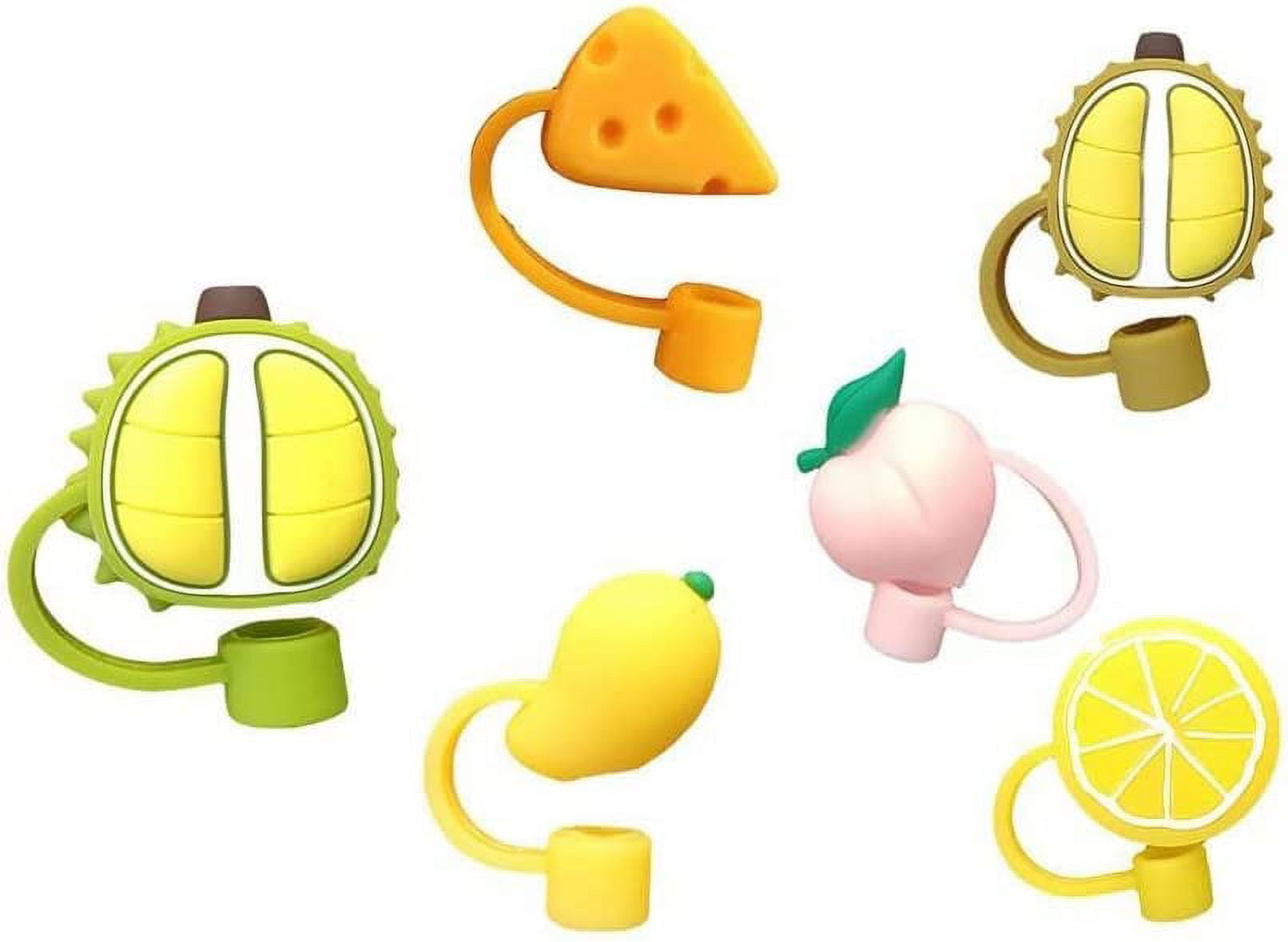 Creative Cloud Strawberry Silicone Straw Plug Reusable Drinking Dust Cap Cartoon Accessories ...