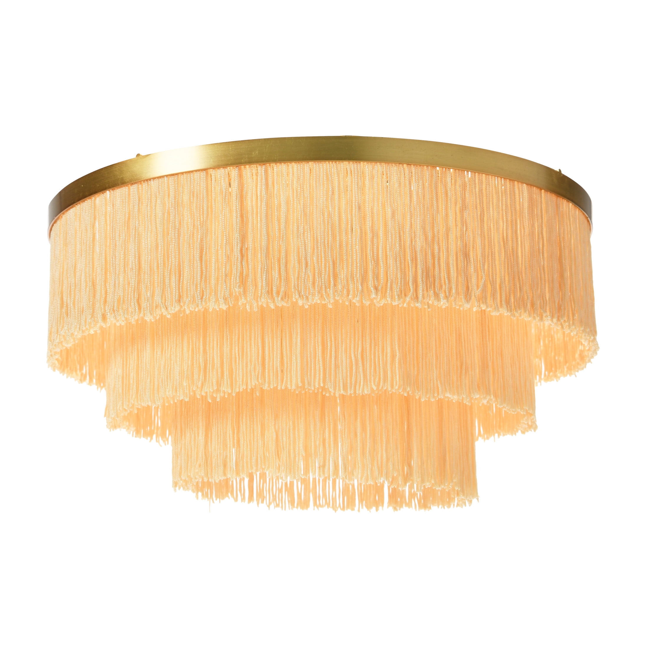 Creative Co-Op 13.75" Round Flush Mount Fringe Light Fixture - Walmart.com