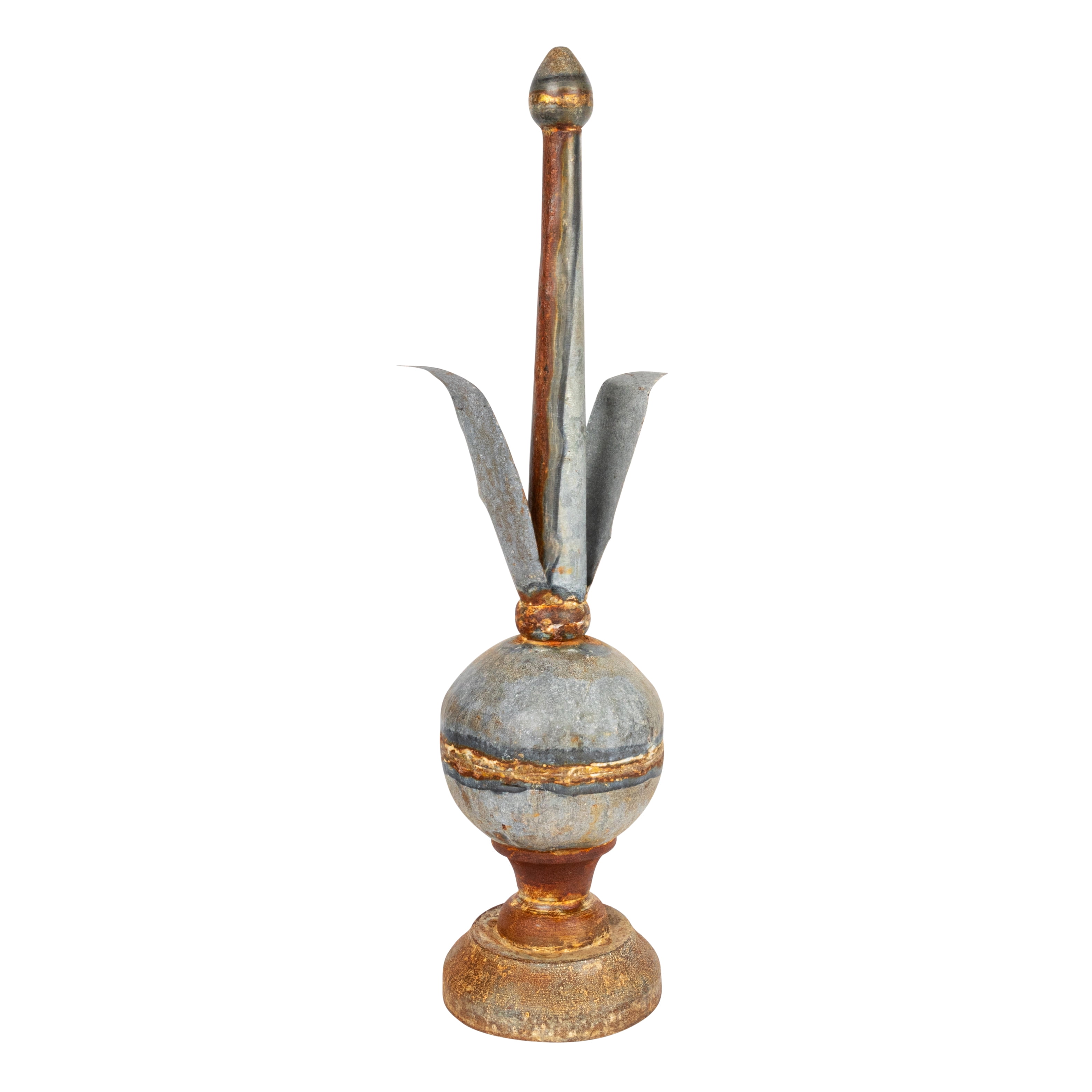 Creative Co-Op 25 Inches Metal Finial Spindle Décor, Distressed Zinc ...