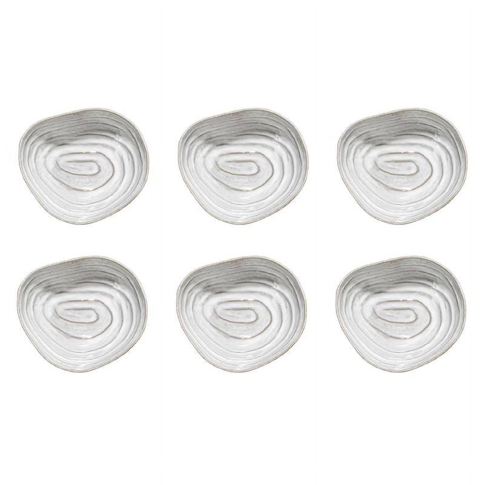 Creative Co-Op 7.25 Inches Stoneware White Shell Bowl, White, Set of 6 ...