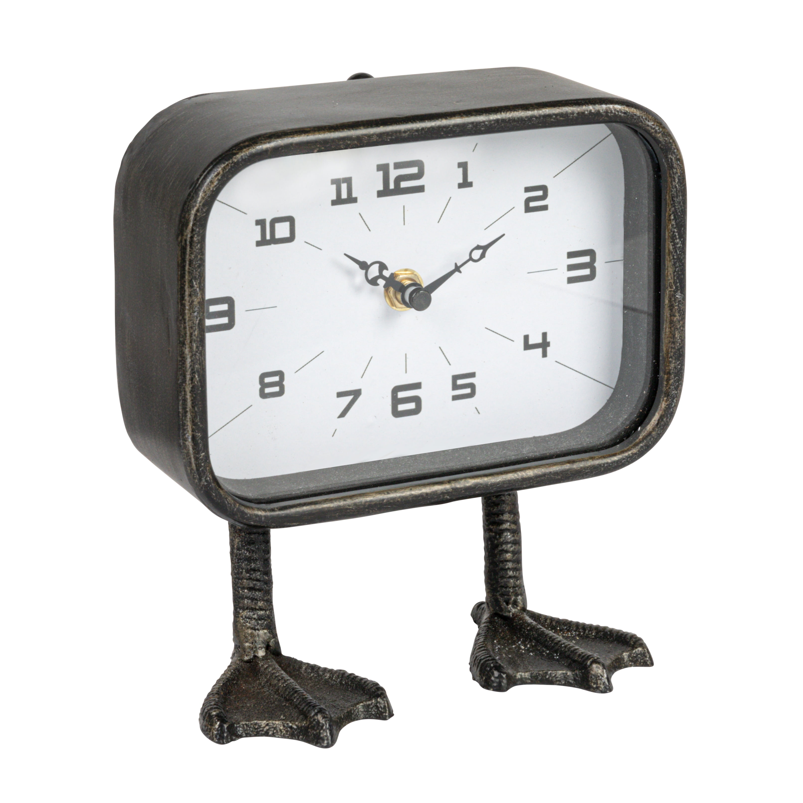 Creative Co-Op 7.75 Inches Metal Standing Clock with Duck Feet ...