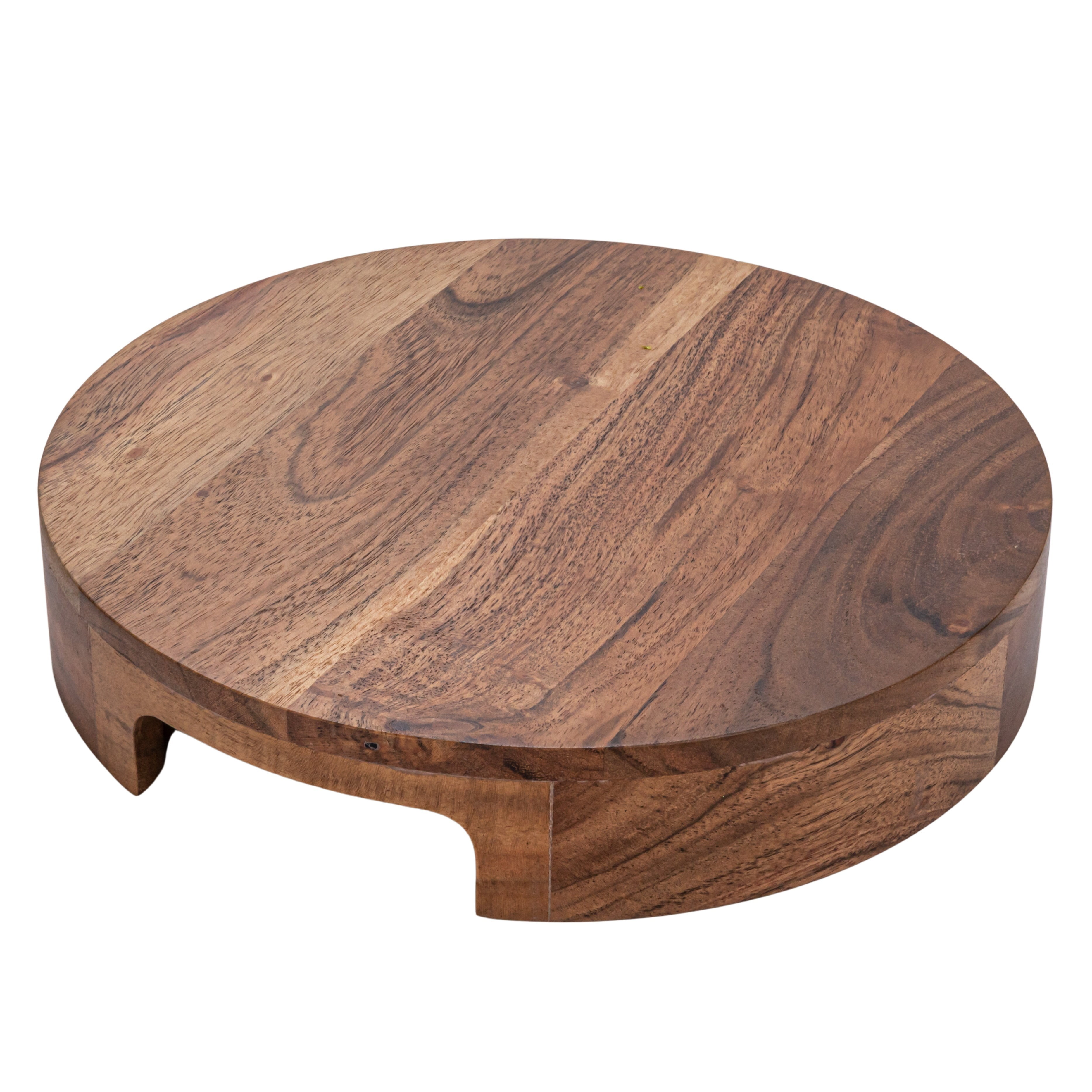 Creative Co-Op Acacia Wood Cake Pedestal, Natural - Walmart.com