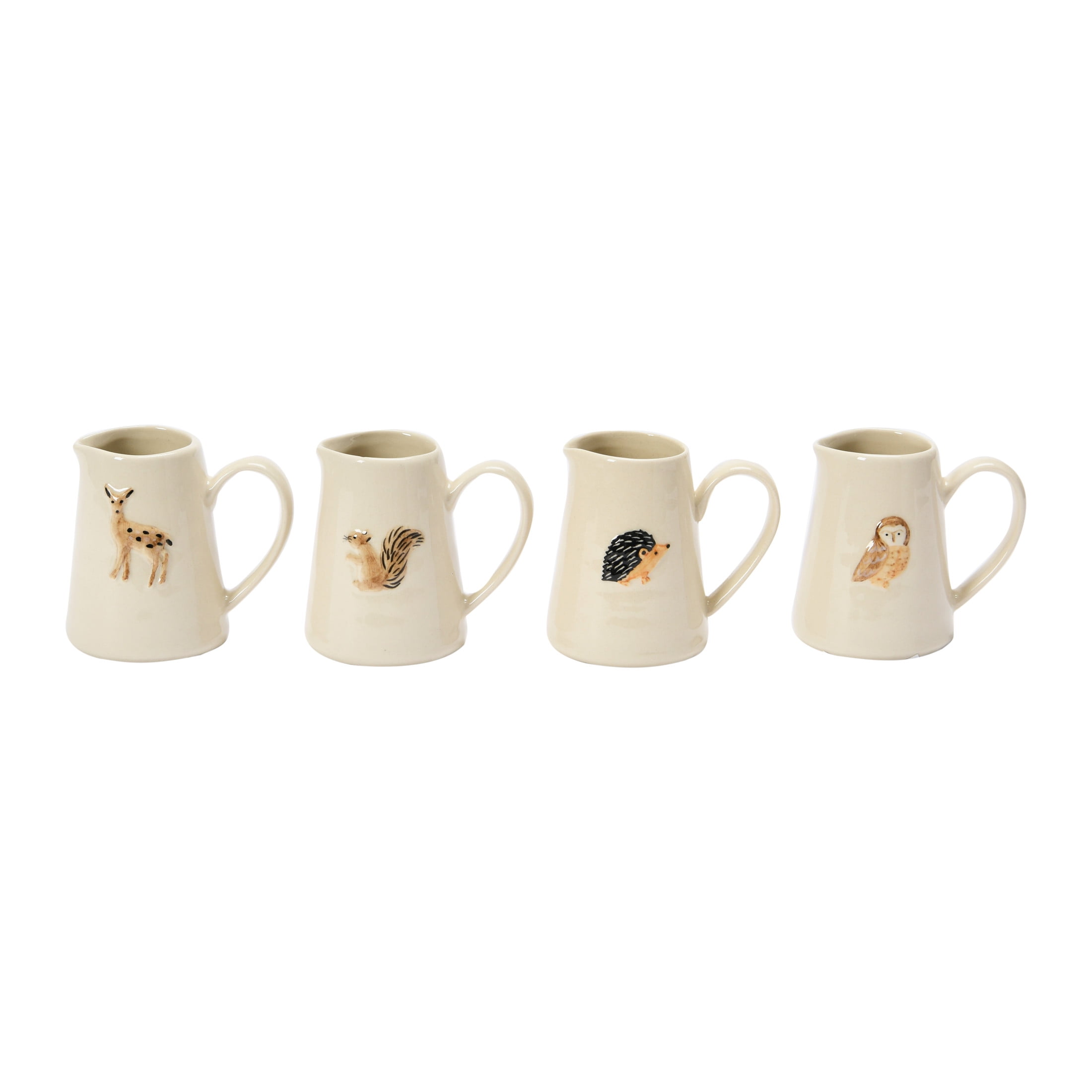 Creative Co-Op Ceramic Pitchers with Hand-Painted and Embossed Forest ...
