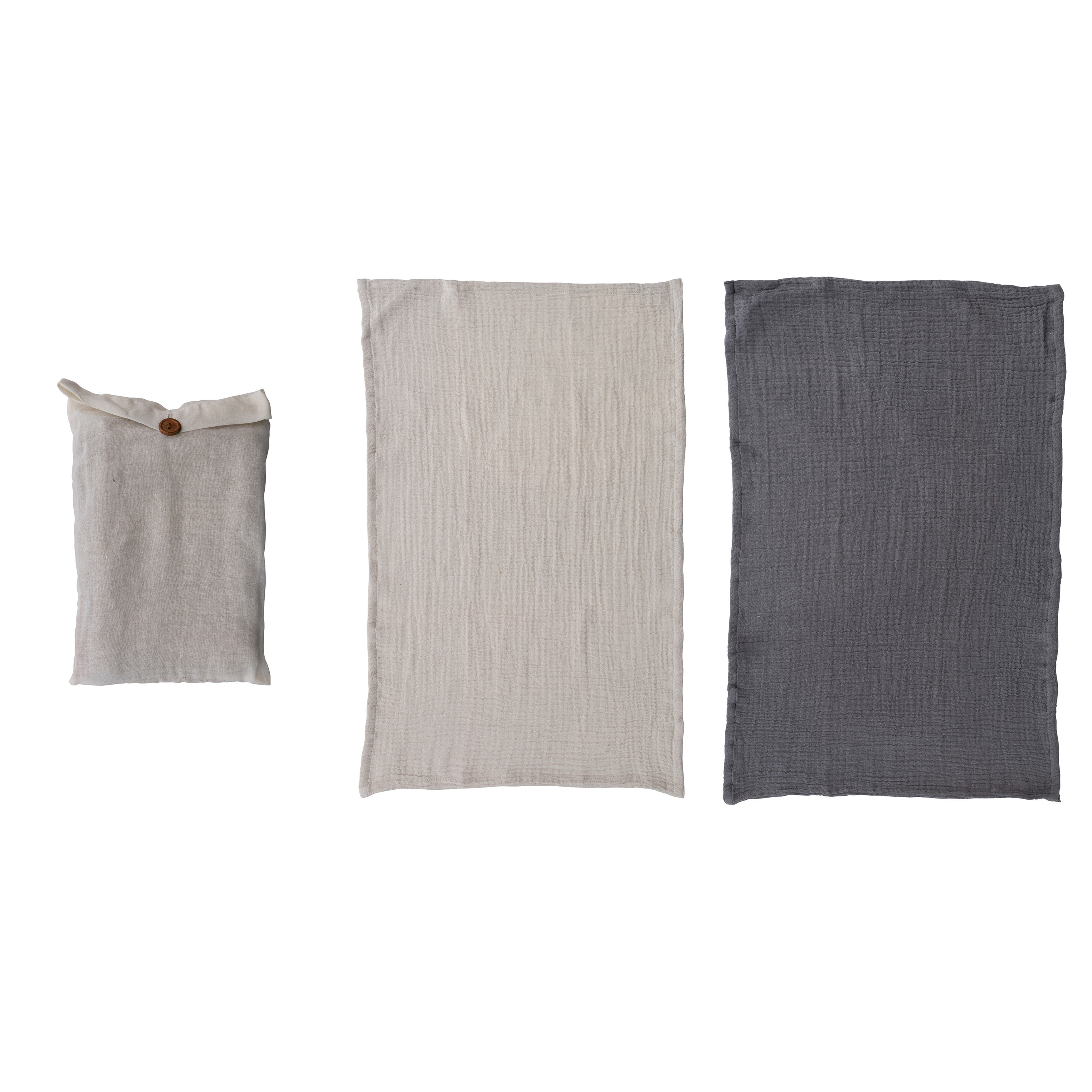 Creative Co-Op Cotton Double Cloth Tea Towels, Set of 2 in Bag, Natural ...
