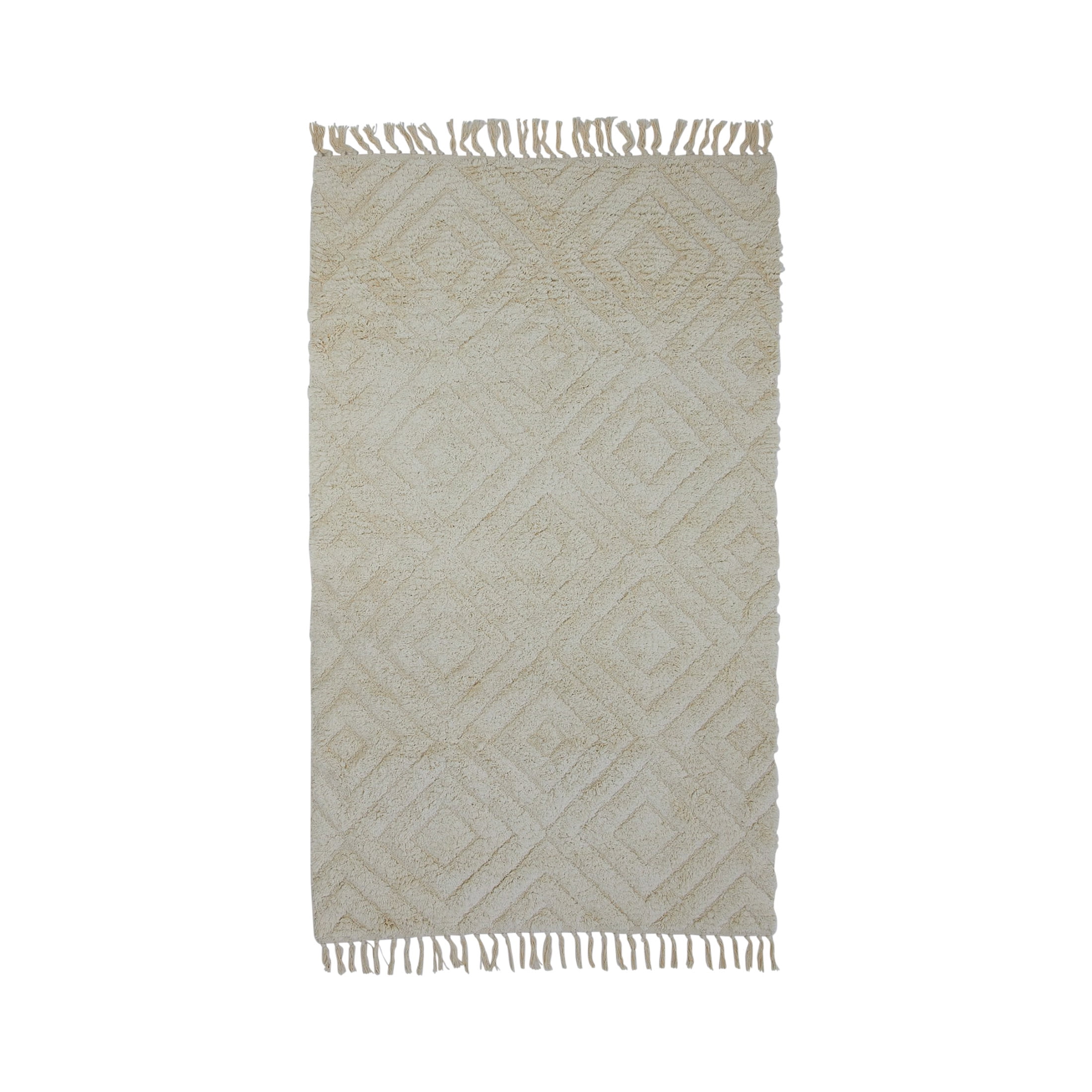 Creative Co-Op Creative Co-Op Cotton Tufted Rug with Diamond Pattern ...