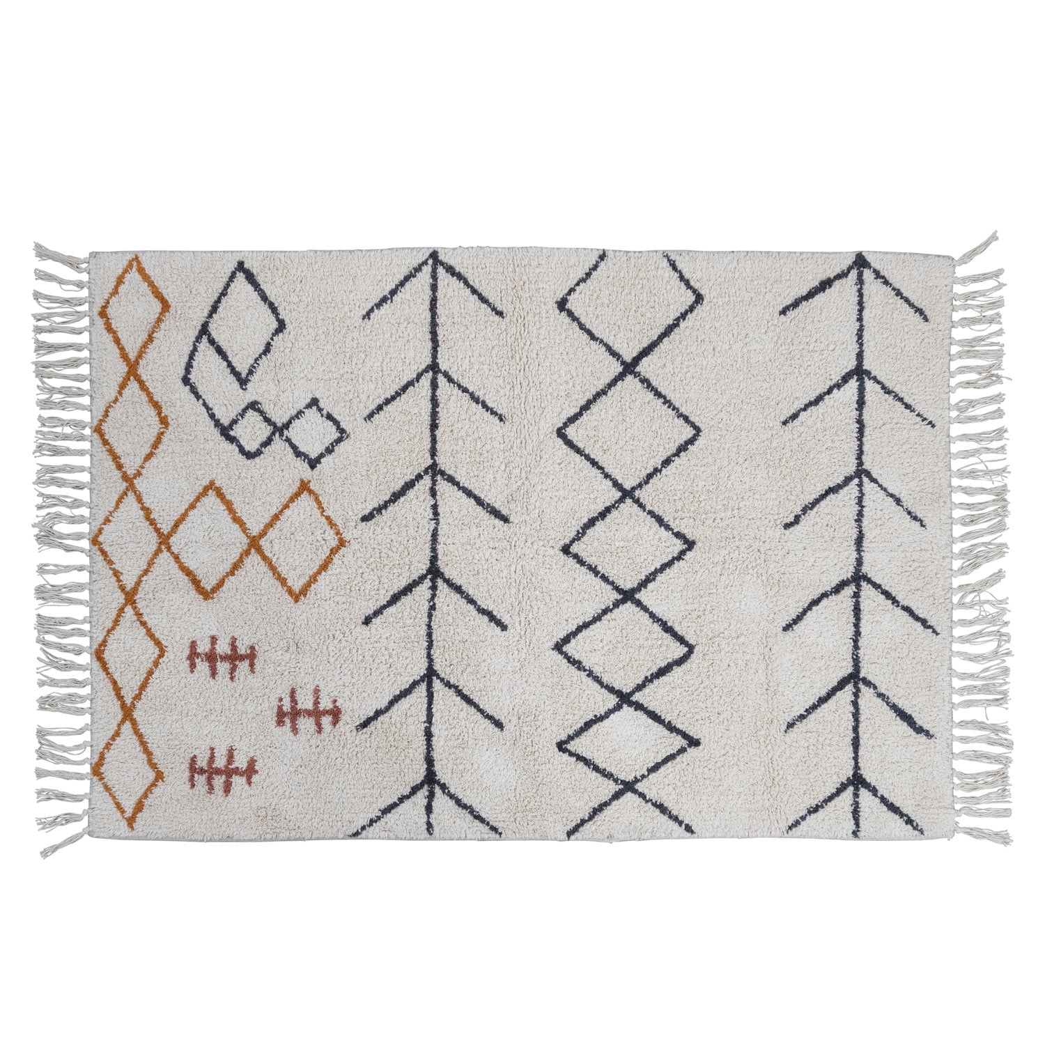 Creative Co-Op Creative Co-Op Modern Boho Tufted Cotton Geometric Print ...
