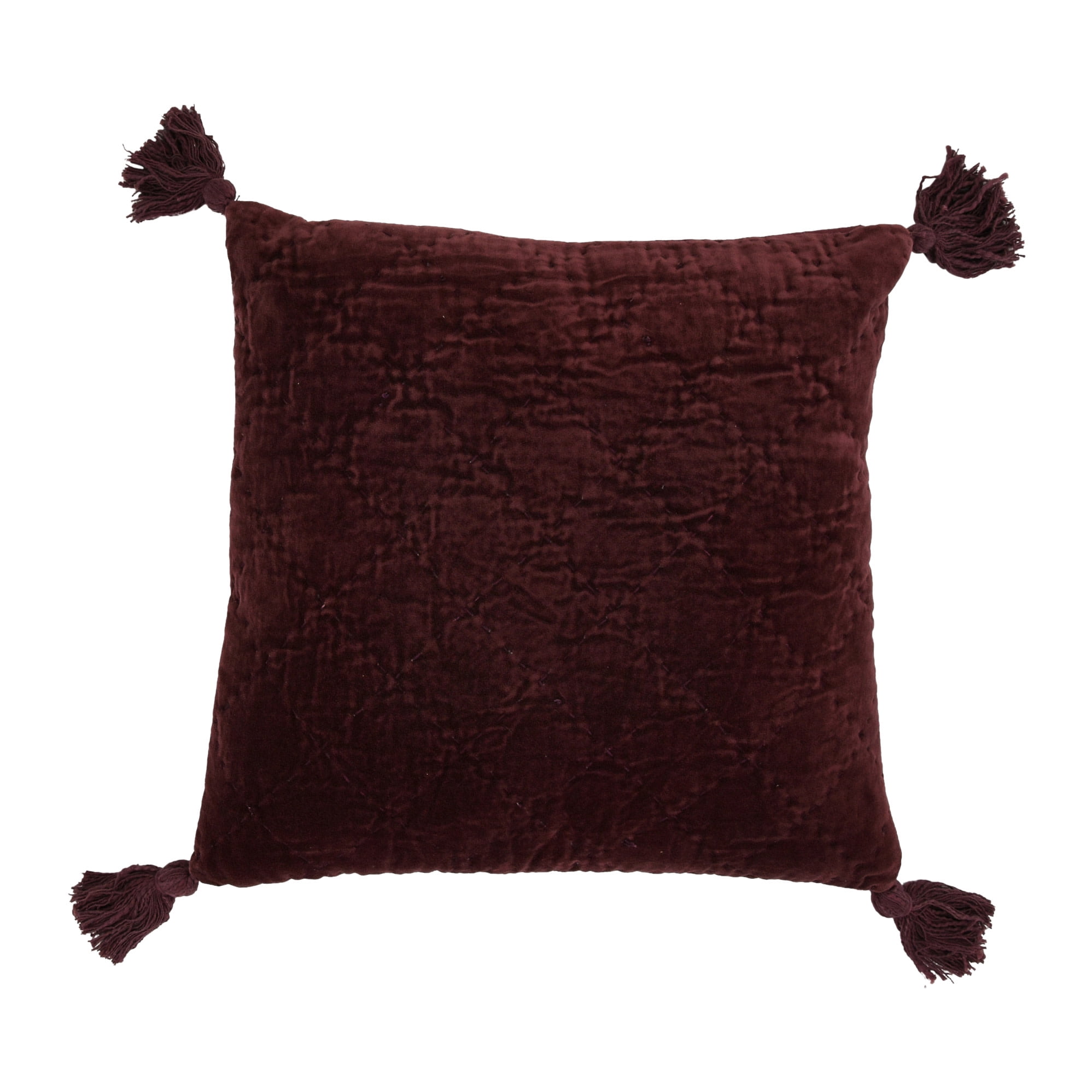 Creative Co-Op Creative Co-Op Quilted Cotton Velvet Pillow with Kantha ...