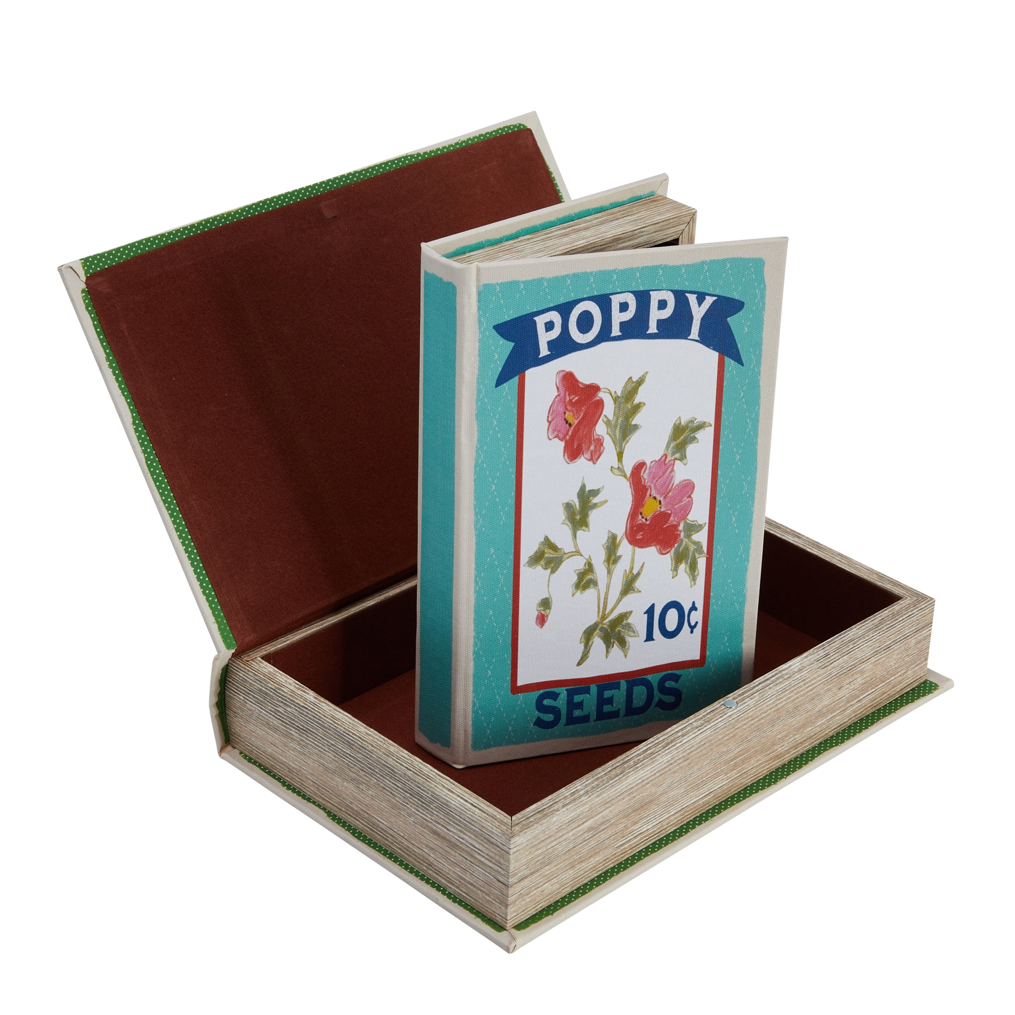 Creative Co-Op Decorative Hard-Sided Canvas Book Storage Boxes, Set of ...