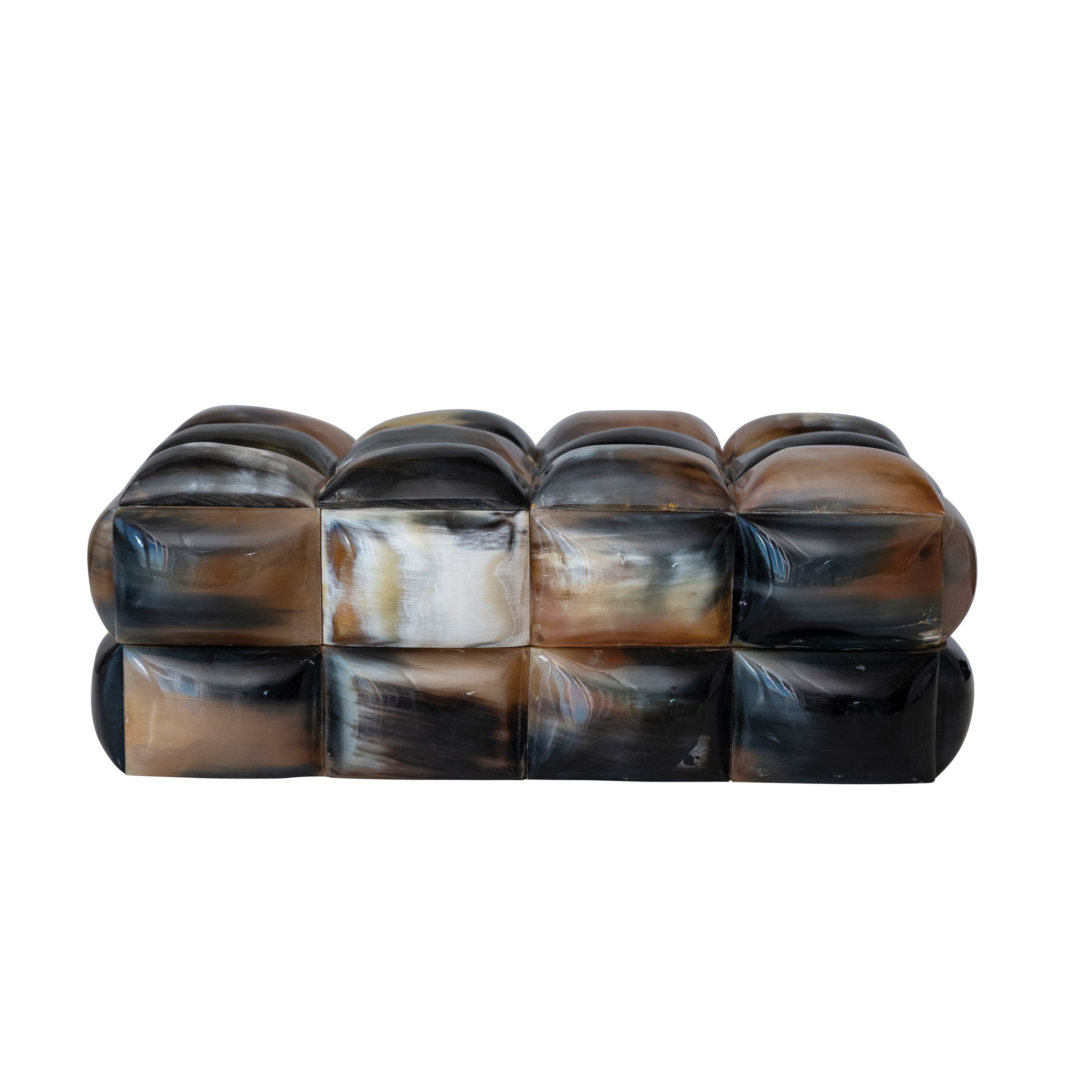 Creative Co-Op Decorative Horn Bubble Storage Box, Black and Brown ...